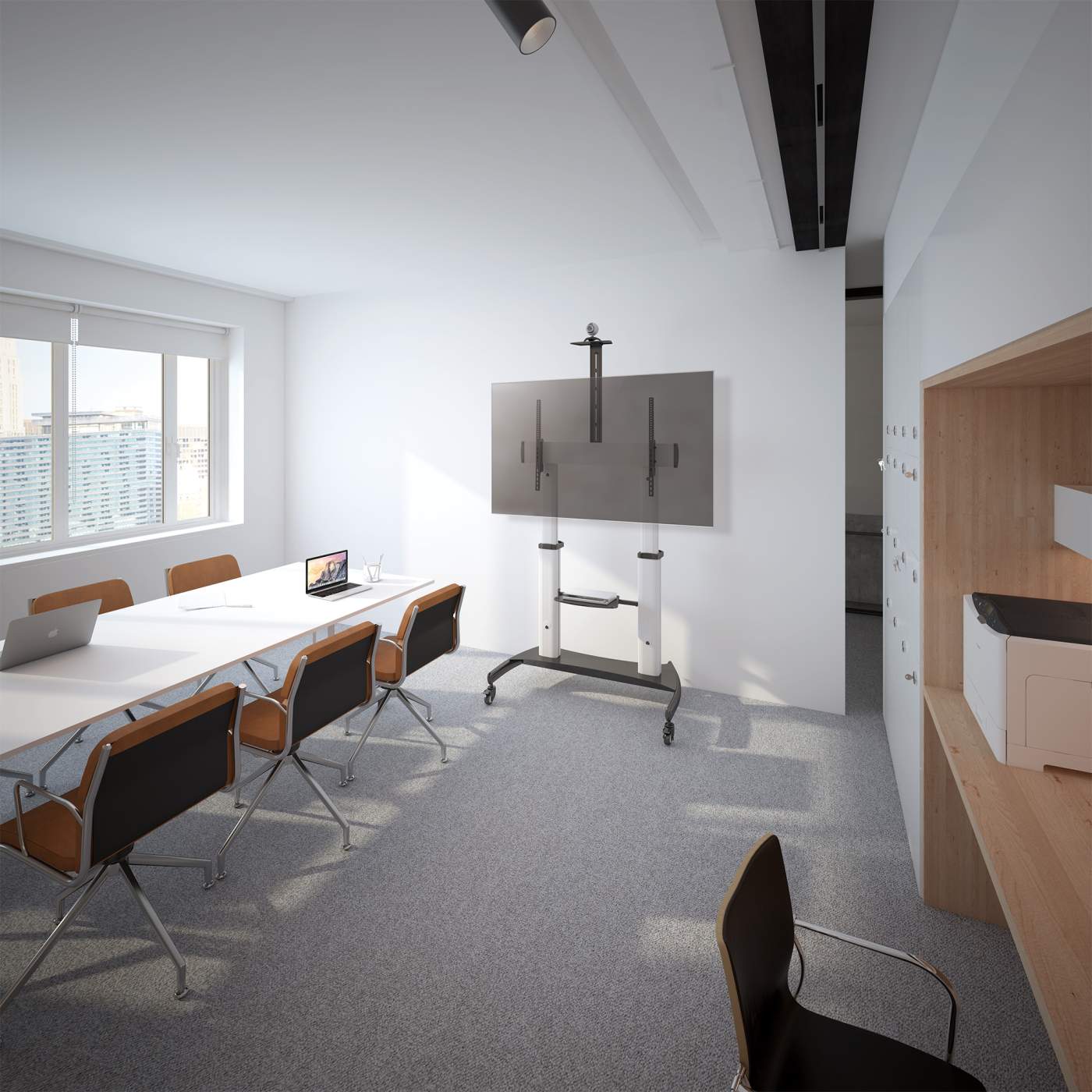 Manhattan 60" - 100" Tilting Height-Adjustable Mobile Display Trolley ...