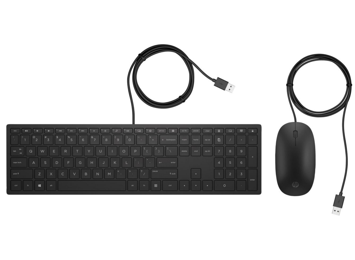 HP Pavilion 400 Wired Keyboard and Mouse – Swiss Layout, USB, Black ...