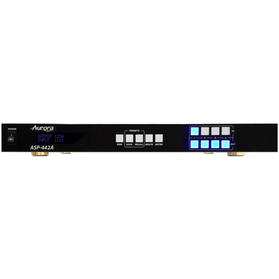 Aurora Multimedia ASP-442A 4x4 HDMI 2.0A Matrix 4K60Hz UHD — Screen Moove