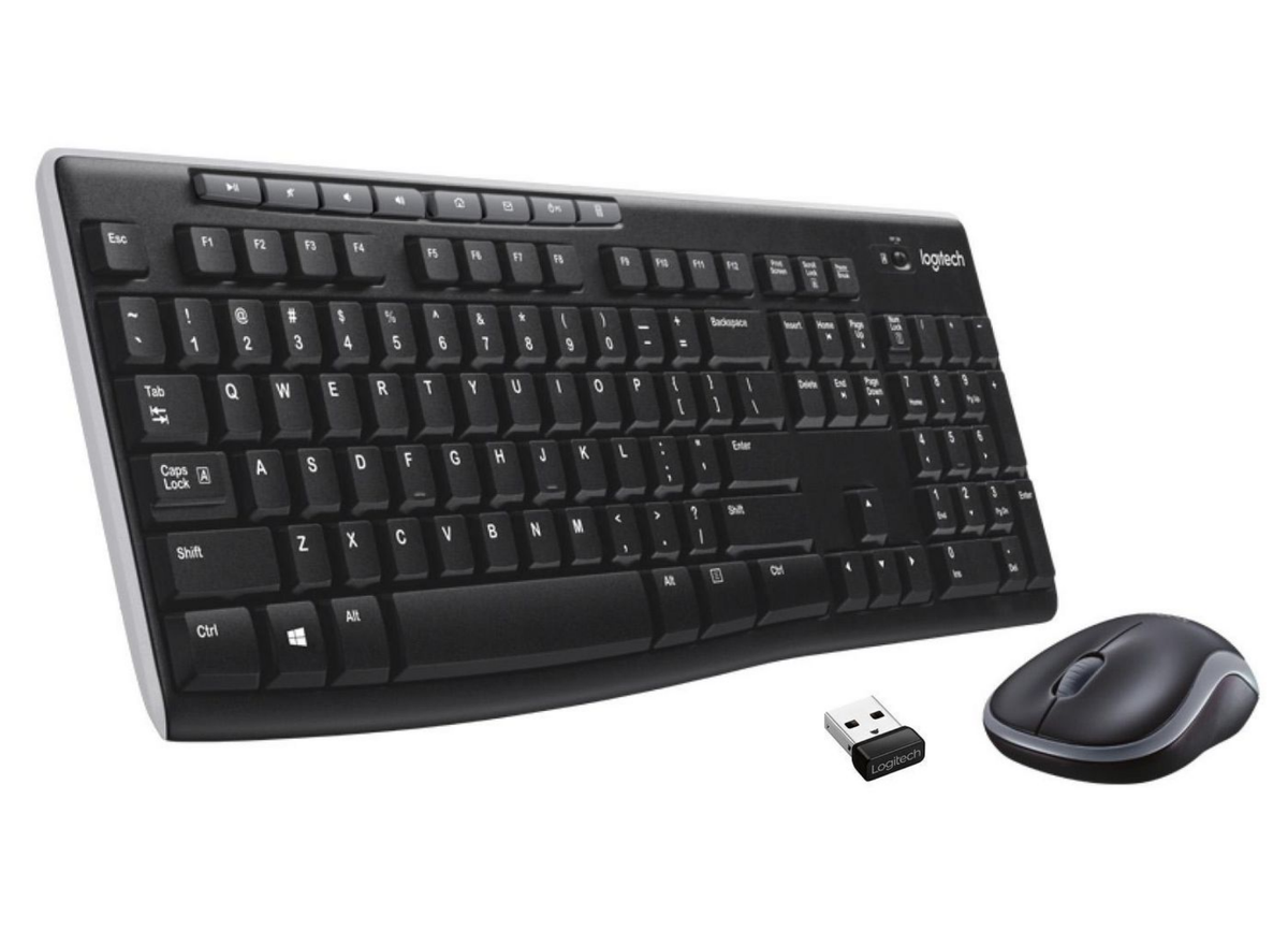 Logitech MK270 Wireless Keyboard and Mouse Combo – Full Size, 2.4 GHz ...