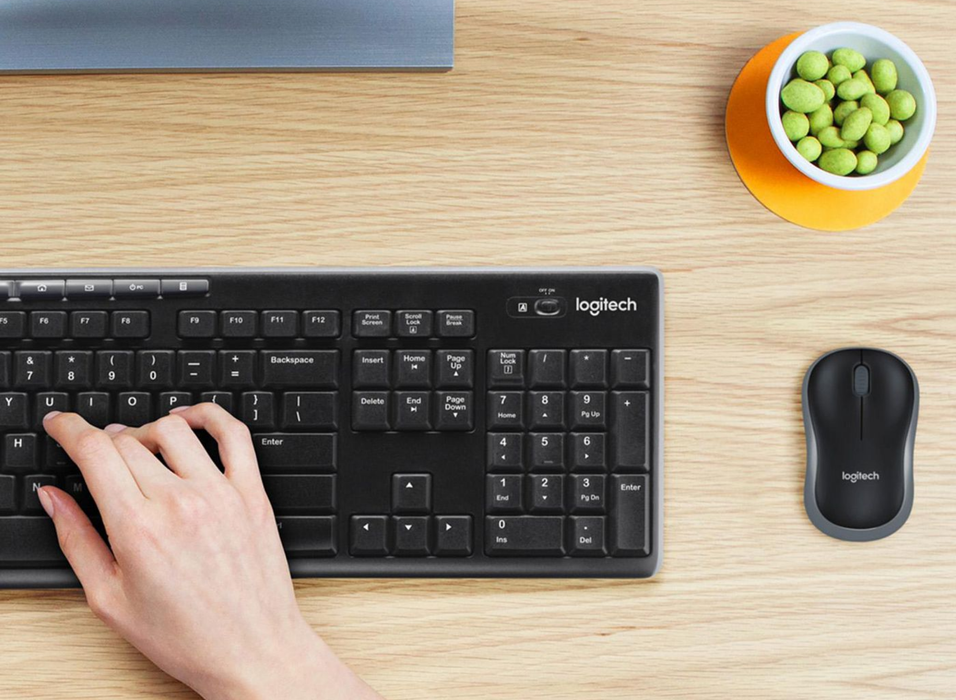 Logitech MK270 Wireless Keyboard and Mouse Combo – Full Size, 2.4 GHz ...