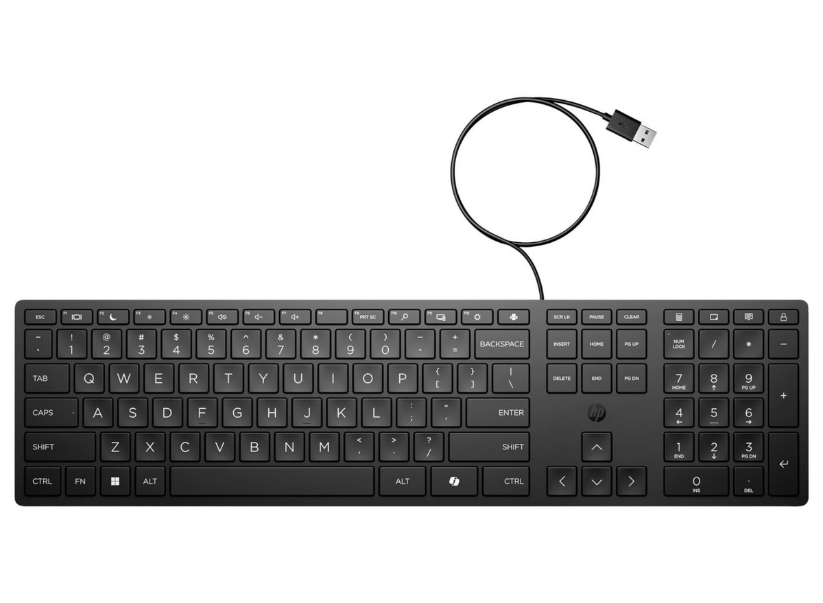 HP 320K USB Wired Keyboard – Full-Size Island-Style Office Keyboard ...