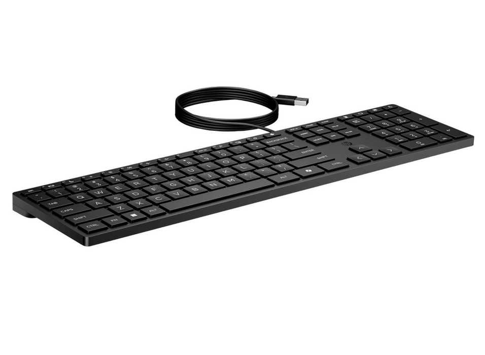 HP 320K USB Wired Keyboard – Full-Size Island-Style Office Keyboard ...