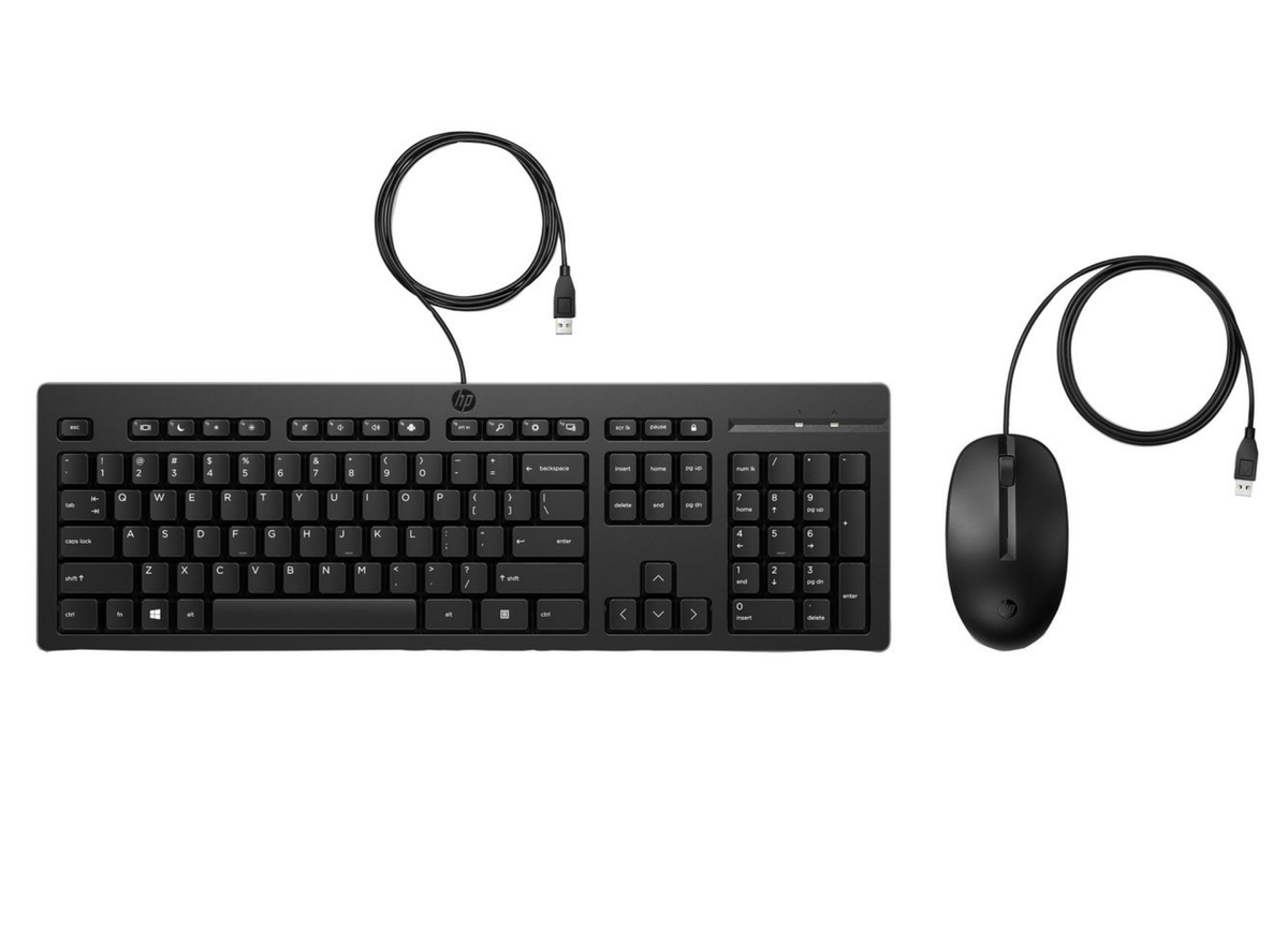 HP 225 Wired Keyboard & Mouse Combo – Full Size, USB, Black | AX2Y7AA ...