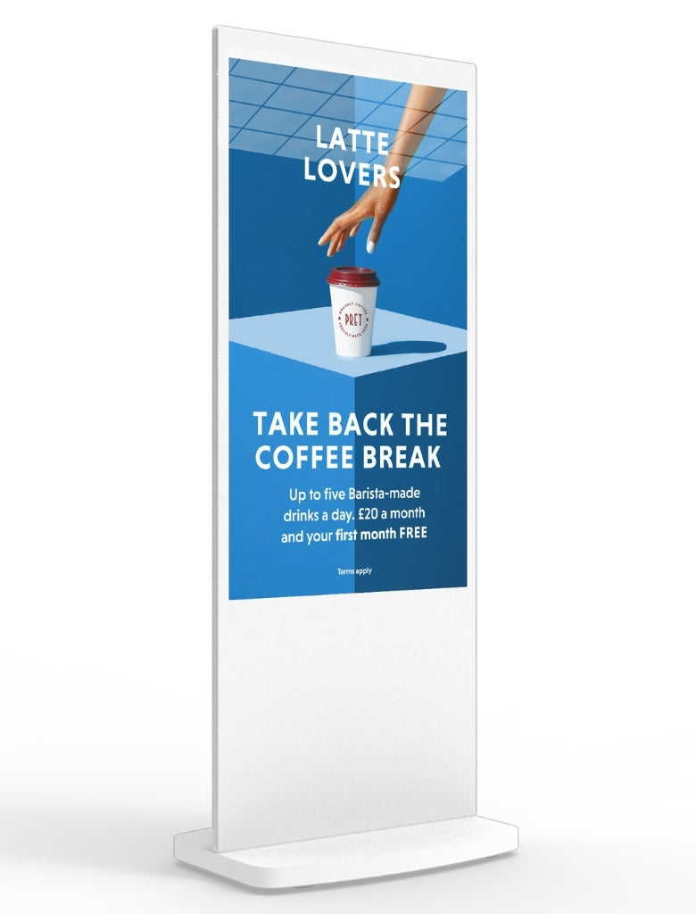 55" White Interactive Freestanding Digital Posters | PCAP Touch Screen ...
