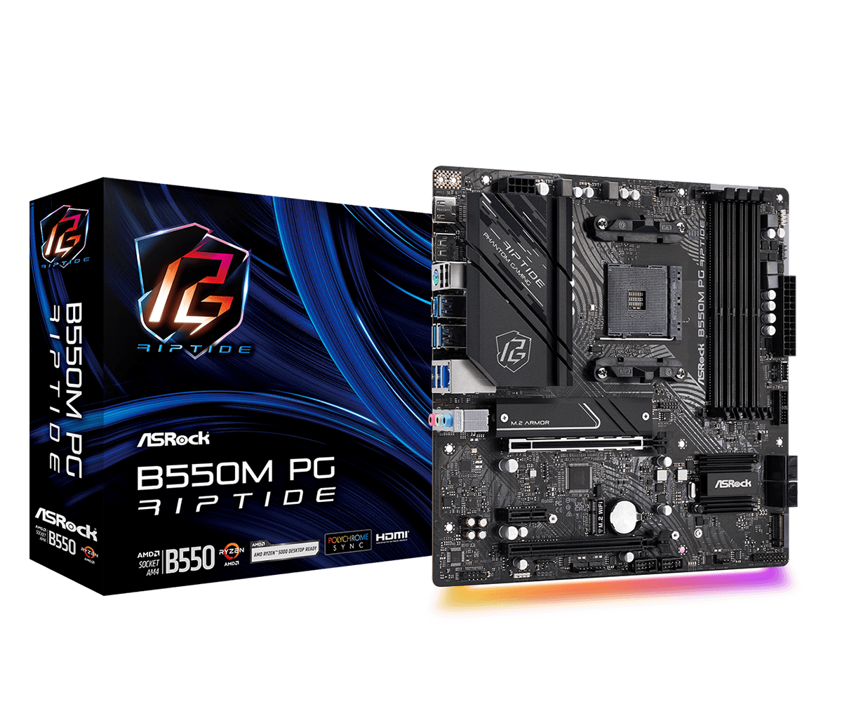 ASRock B550M PG Riptide AMD Socket AM4 Motherboard - B550M PG RIPTIDE ...