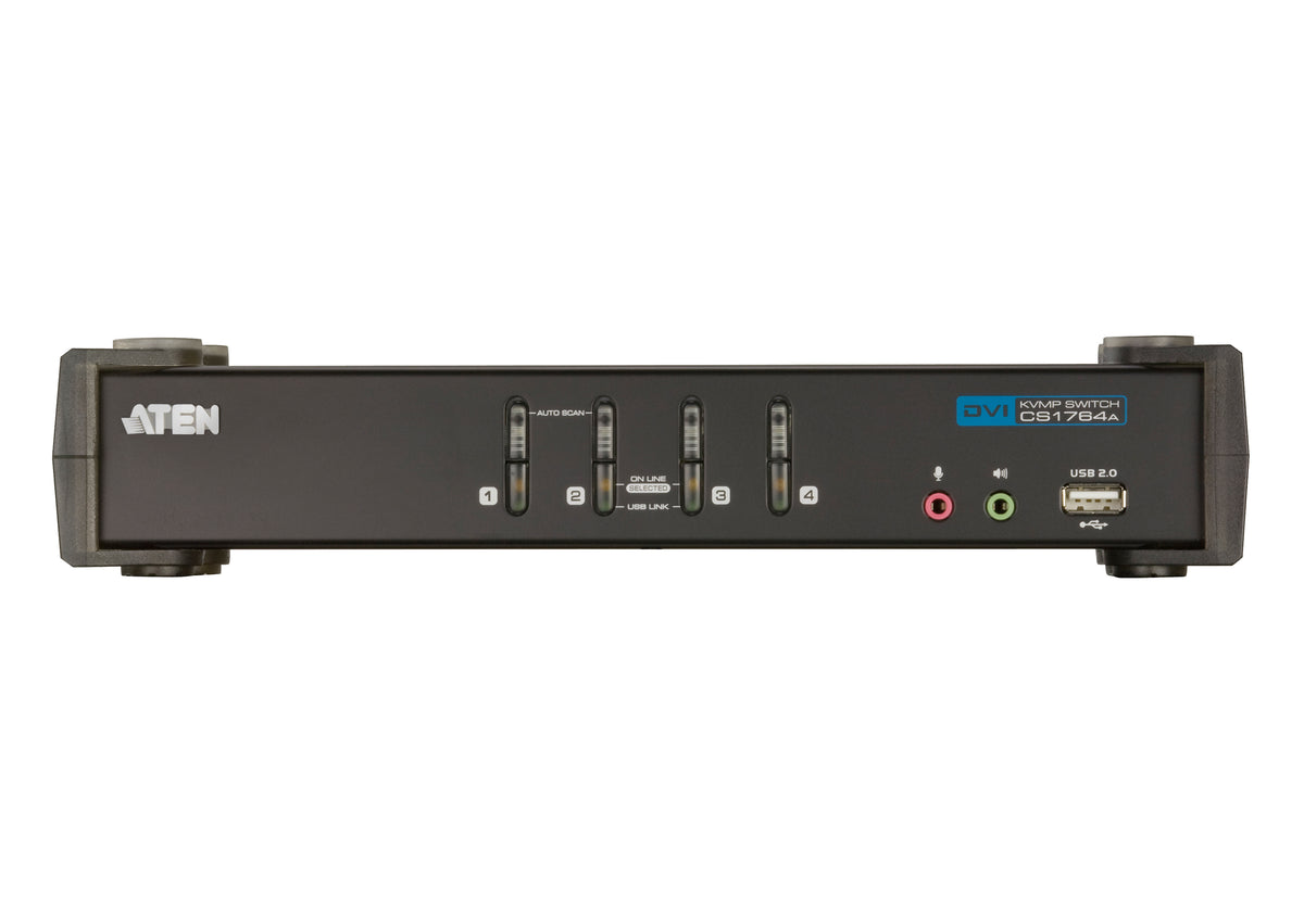 Aten 4-Port USB DVI KVM Switch with Audio - CS1764A-AT-E — Screen Moove