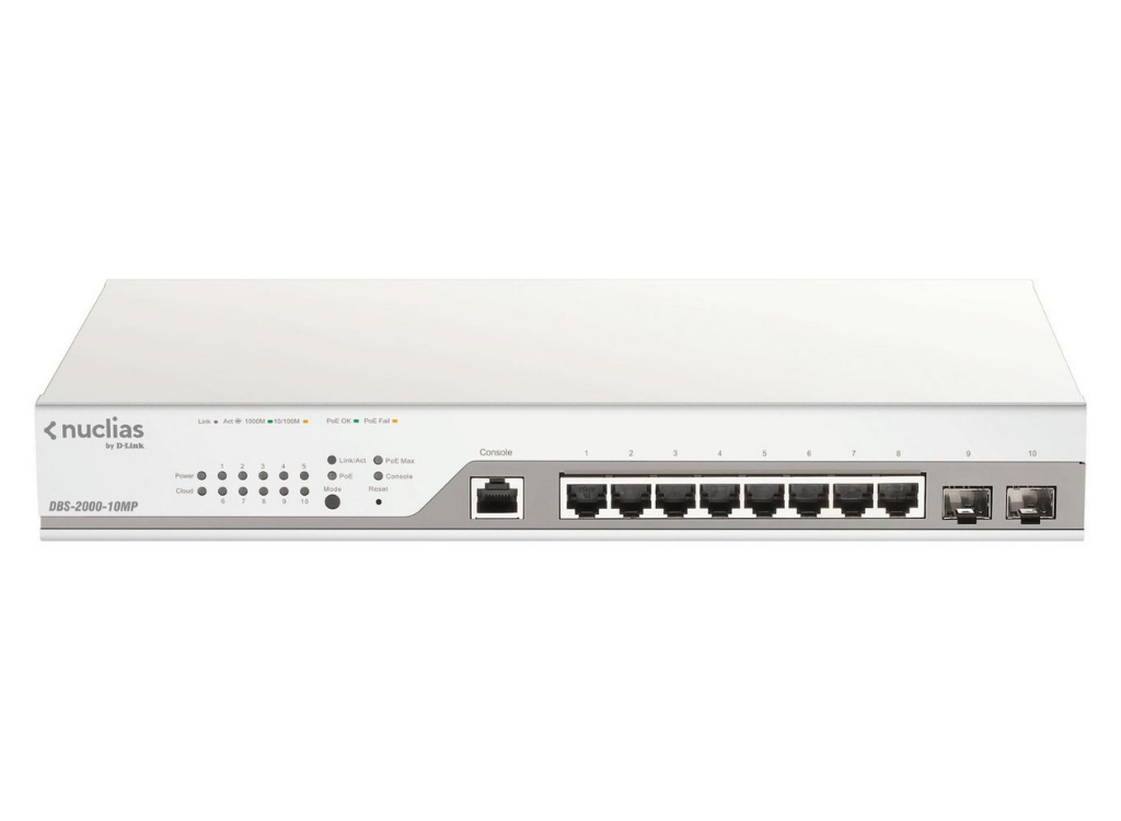 D-Link 10-Port Gigabit PoE+ Nuclias Smart Managed Switch | DBS-2000-10 ...