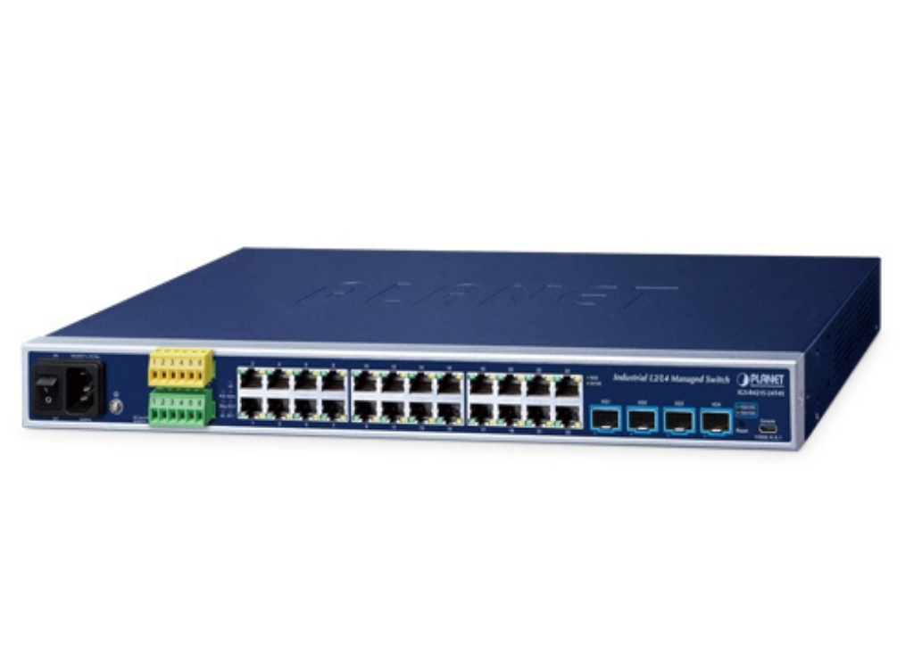Planet Industrial L2+ 24-Port 10/100/1000T + 4-Port 10G SFP+ Managed E ...