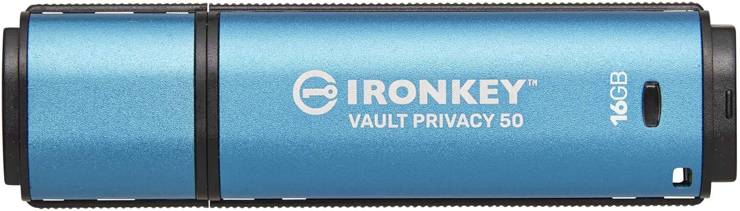 Kingston 16GB IronKey Vault Privacy 50 AES-256 Encrypted USB Flash Dri ...