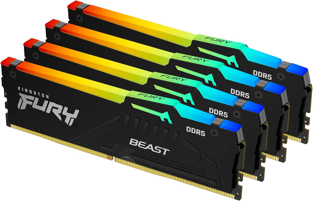 Kingston FURY Beast DDR5 RGB 128GB (4x32GB) 5600MT/s High-Performance ...