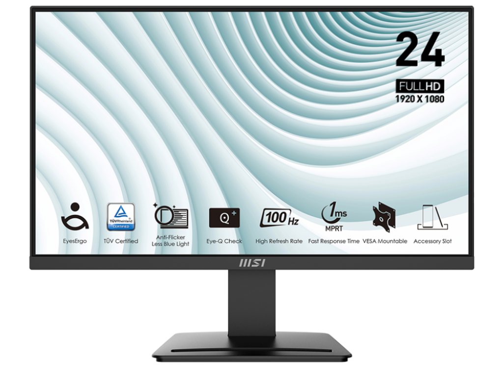 MSI Pro MP2412 23.8" 100Hz 1ms Full HD Business & Productivity Monitor ...