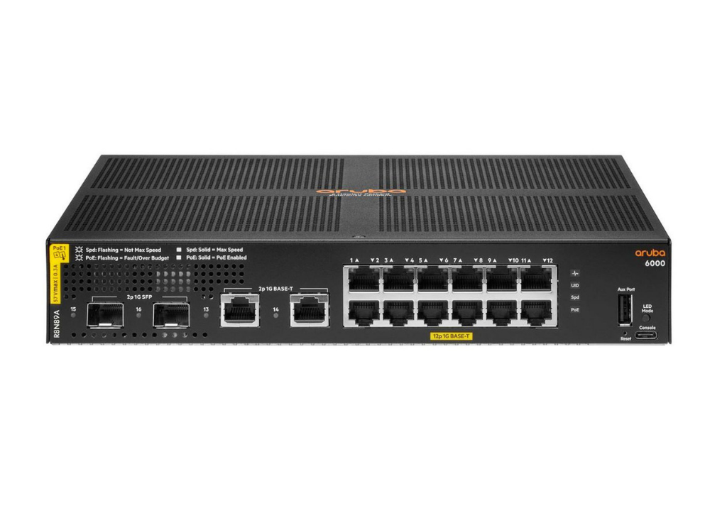 HPE Aruba 6000 12G Class4 PoE 2G/2SFP 139W Switch | R8N89A#ABB — Screen ...