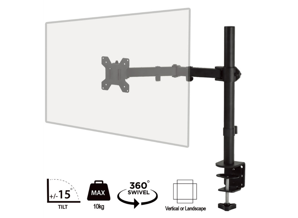 piXL Up to 32" Single Monitor Arm Desk Mount | SINGLE ARM — Screen Moove