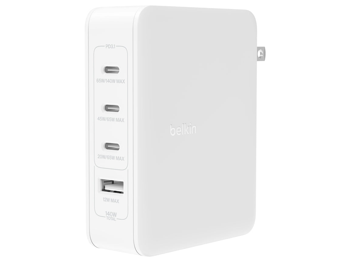 Belkin BoostCharge Pro 140W 4-Port GaN Wall Charger | WCH014BTWH ...