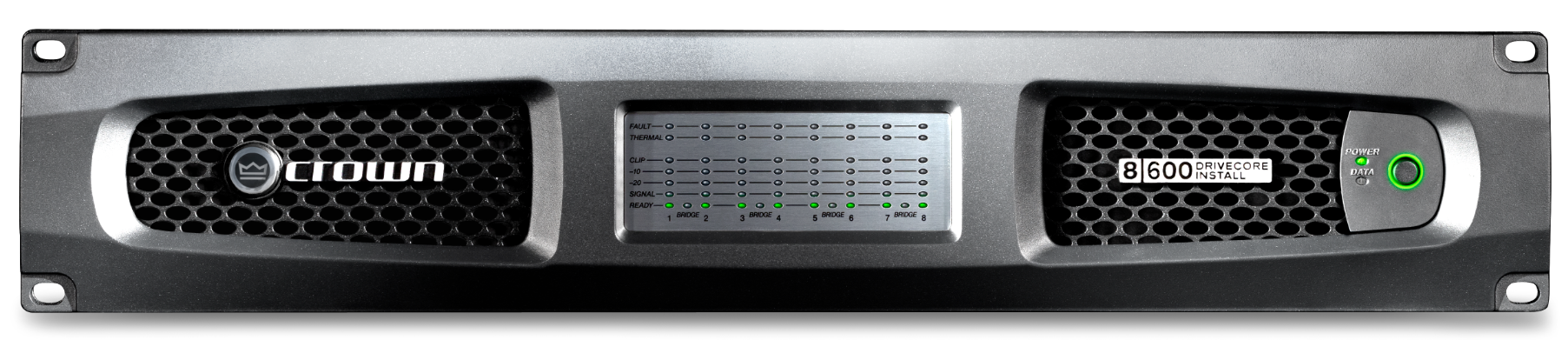 CROWN DCi 8|600 Eight-channel, 600W @ 4Ω Analog Power Amplifier, 70V/1 ...