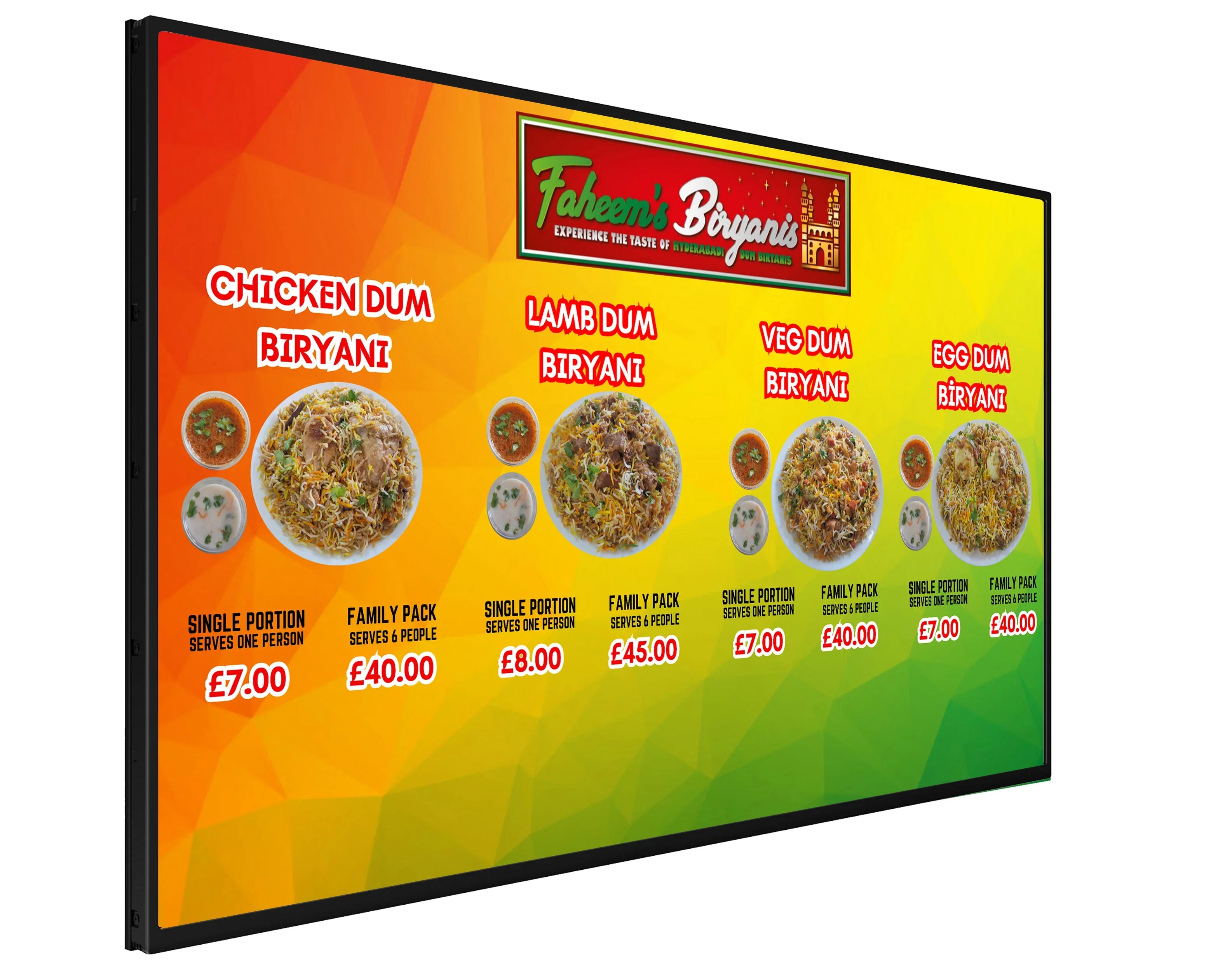Digital Menu Boards - Digital Menu For Takeaways — Screen Moove