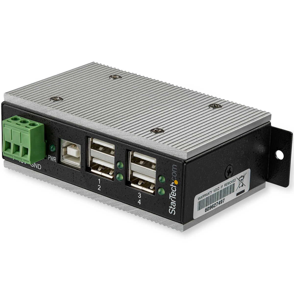 StarTech HB20A4AME 4-Port USB 2.0 Hub - Metal Industrial USB-A Hub wit ...