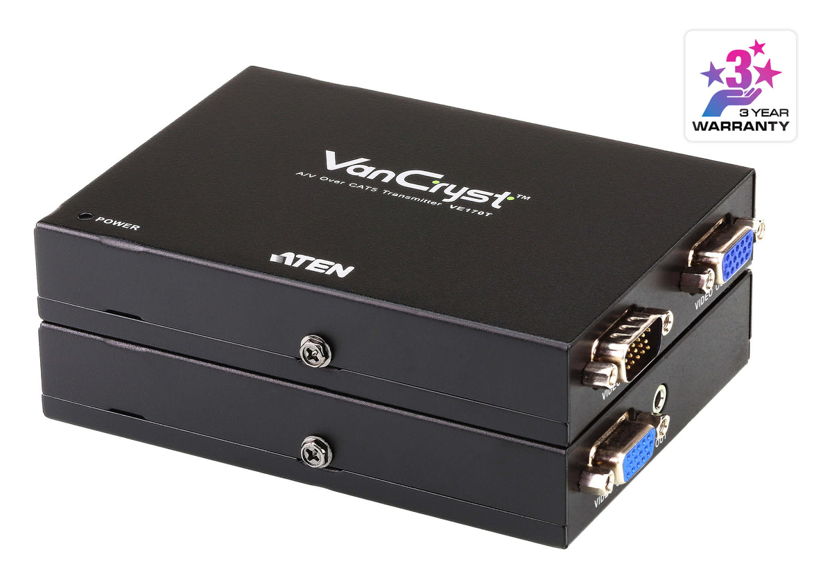 Aten VGA / Audio Cat 5 Extender (1024 x 768@300m) | VE170-AT-E — Screen ...