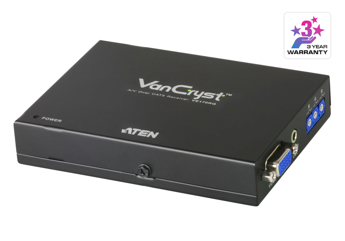 Aten VGA/Audio Cat 5 Receiver with Deskew (1280 x 1024@300m) | VE170RQ ...