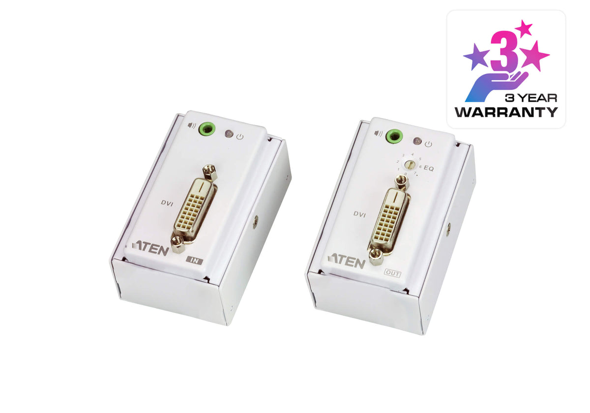 Aten DVI/Audio Cat 5 Extender with MK Wall Plate (1920 x 1200 @ 40m ...